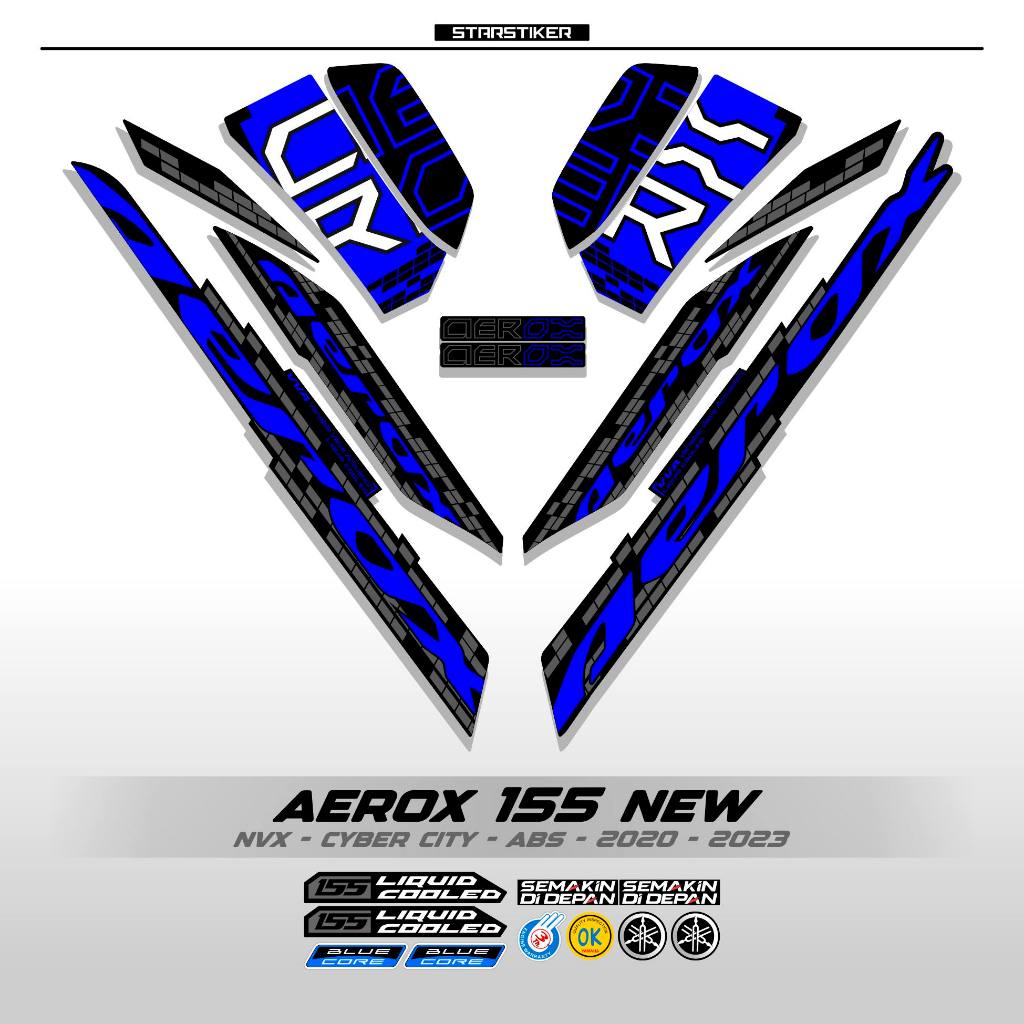 Jual Striping Aerox Motif 9/2020-2023/Nvx/Cyber City/Yamaha/New ...