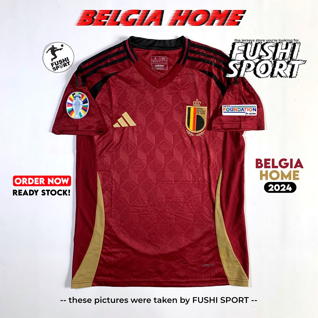 Jual Jersey Baju Bola Belgia Home Full Patch EU 2024 New Terbaru Grade ...