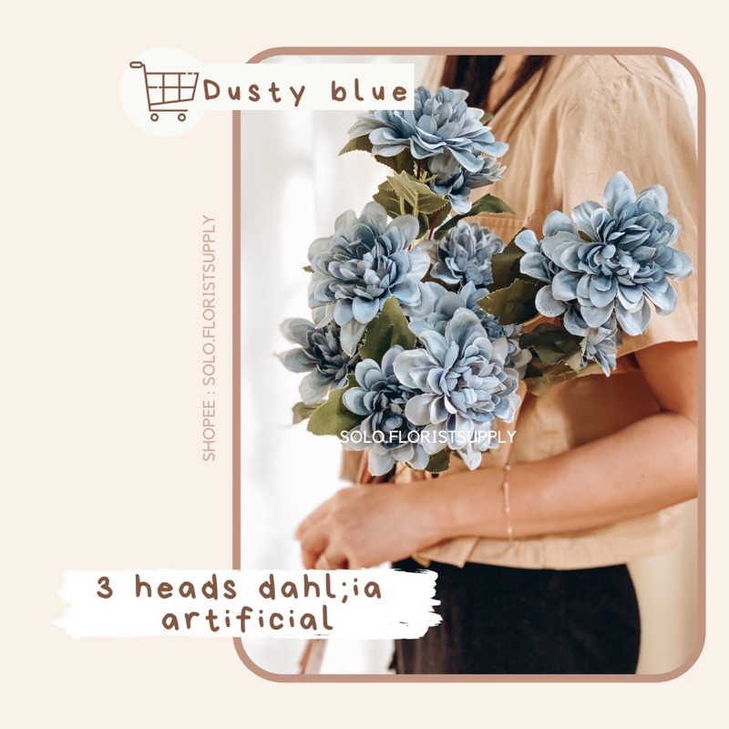 Jual Bunga Tangkai Dahlia 3 heads DAHLIA x3 Artificial Flower Bunga ...