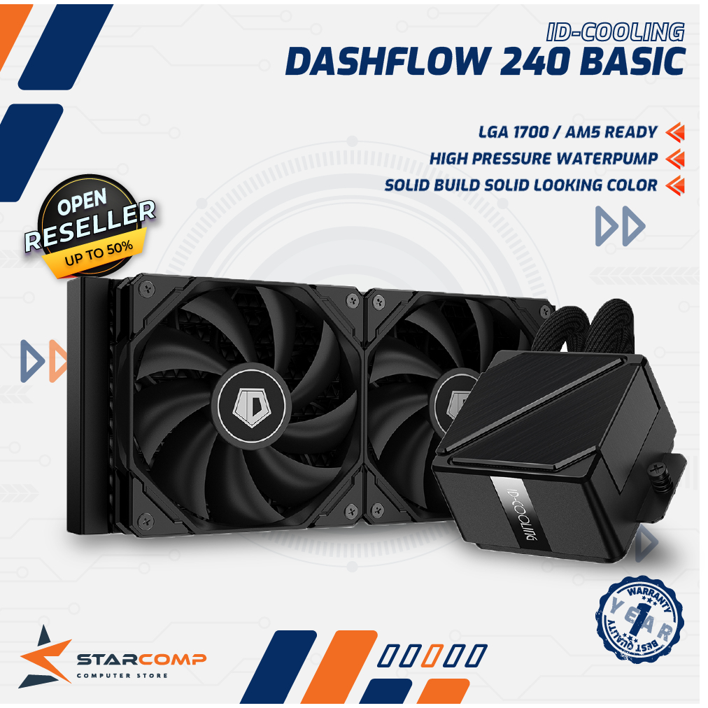 Jual ID-COOLING DASHFLOW 240 Basic Black / White AIO CPU Water Cooling | Shopee Indonesia