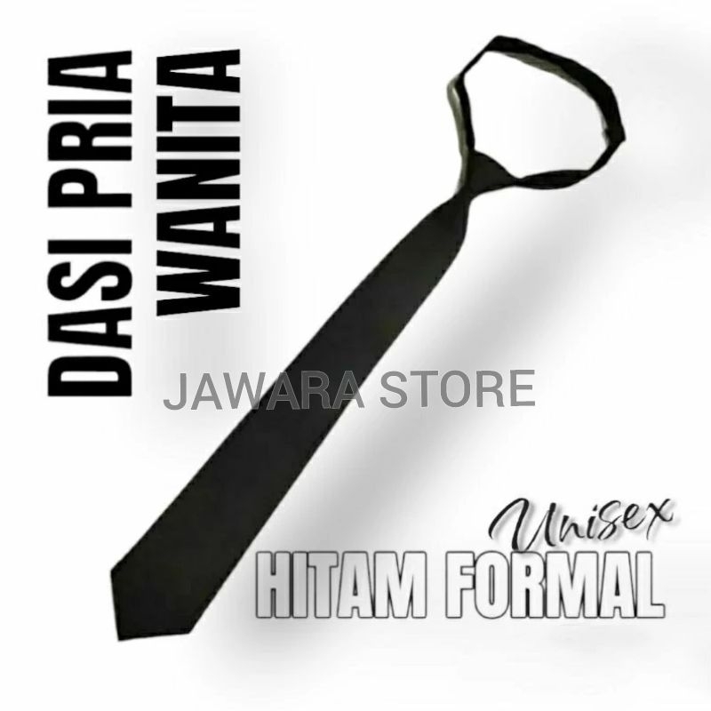 Jual Dasi Hitam Instant Formal Polos Langsung Pakai Unisex Pria Wanita ...