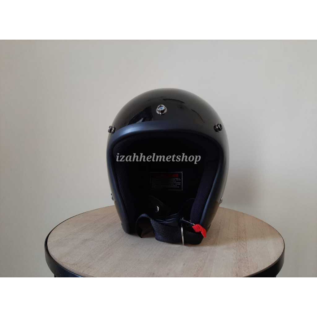 Jual Helm slim head custom tx 500 hitam glossy list hitam terbaru ...