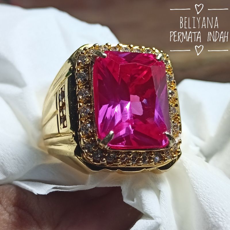 Jual CINCIN BATU MERAH DELIMA SIAM ROSE BANGKOK KOTAK FULL CUTTING ...