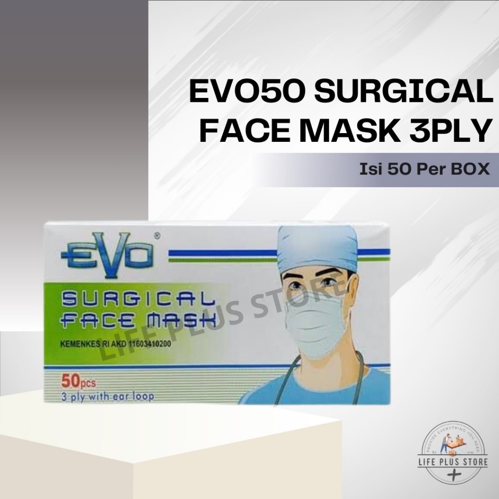 Jual Evo Surgical Mask 50/masker evo/masker sensi/earloop | Shopee ...