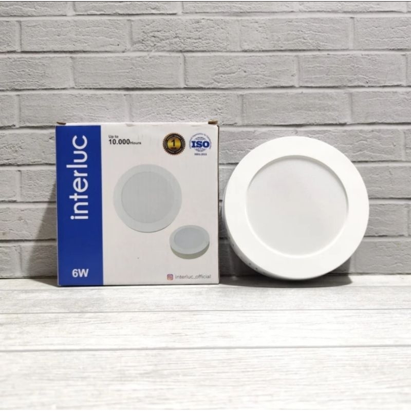 Jual DOWNLIGHT LAMPU LED PANEL OB 6 WATT TEMPEL PLAFON INTERLUC AWET ...