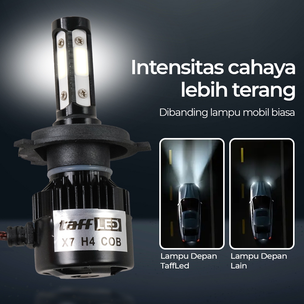 Jual Lampu Depan Mobil H4 LED COB Headlight Lampu Mobil H4 Cool White 2 ...