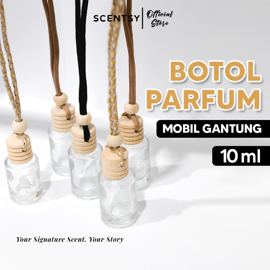 Jual SCENTSY Botol Parfum Mobil Gantung 10ML Bulat Tutup Botol Kayu ...