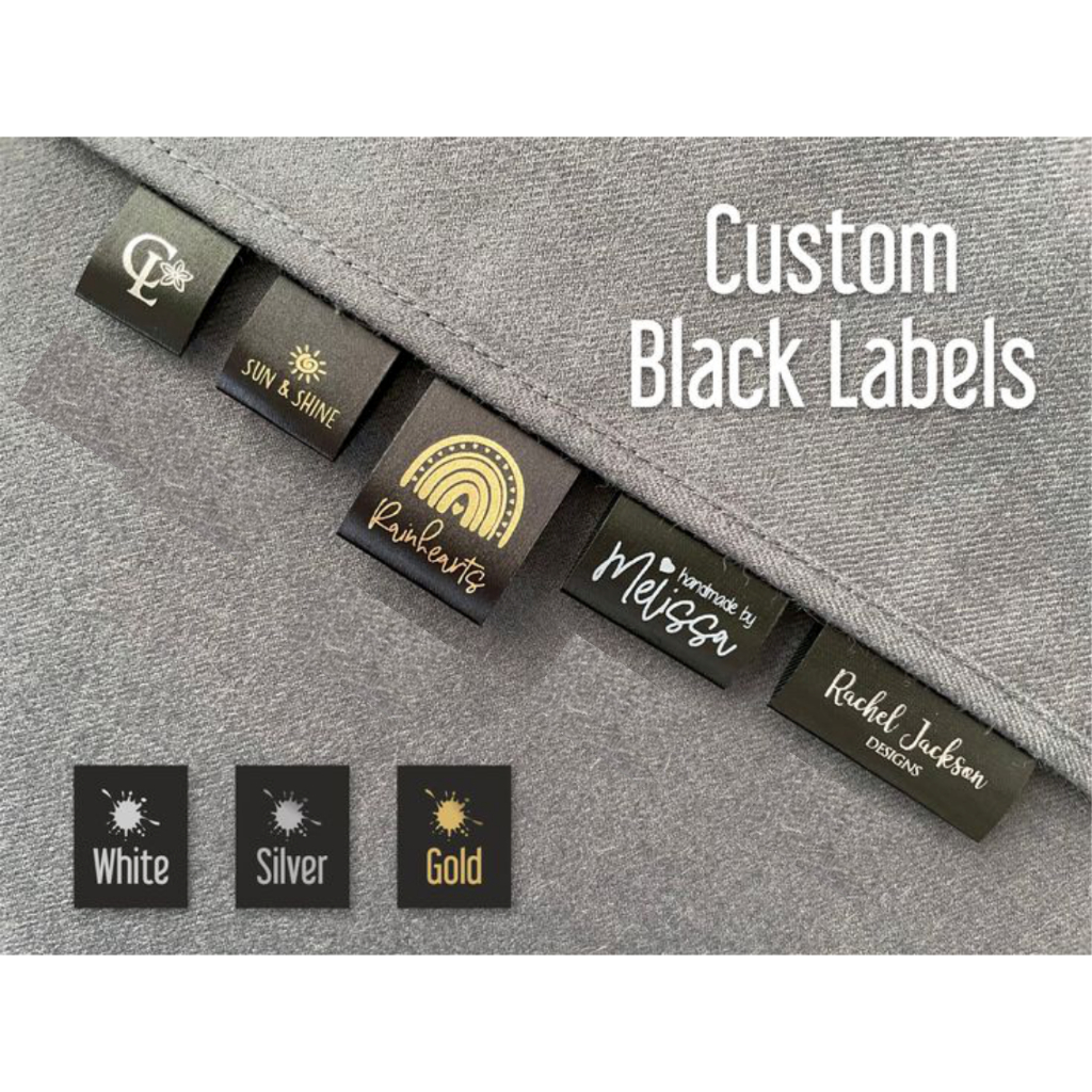 Jual label satin hitam label baju satin hitam custom label baju label ...