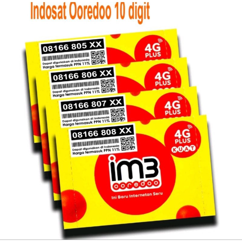 Jual KARTU PERDANA SUPER CANTIK 1M3 OOREDOO 10 DIGIT | Shopee Indonesia