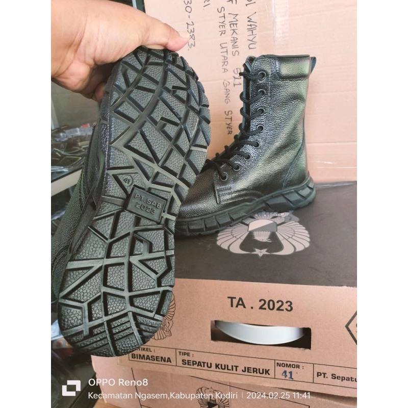 Jual Sepatu PDL kulit jeruk jatah TNI Boccoroco/SAB original | Shopee ...
