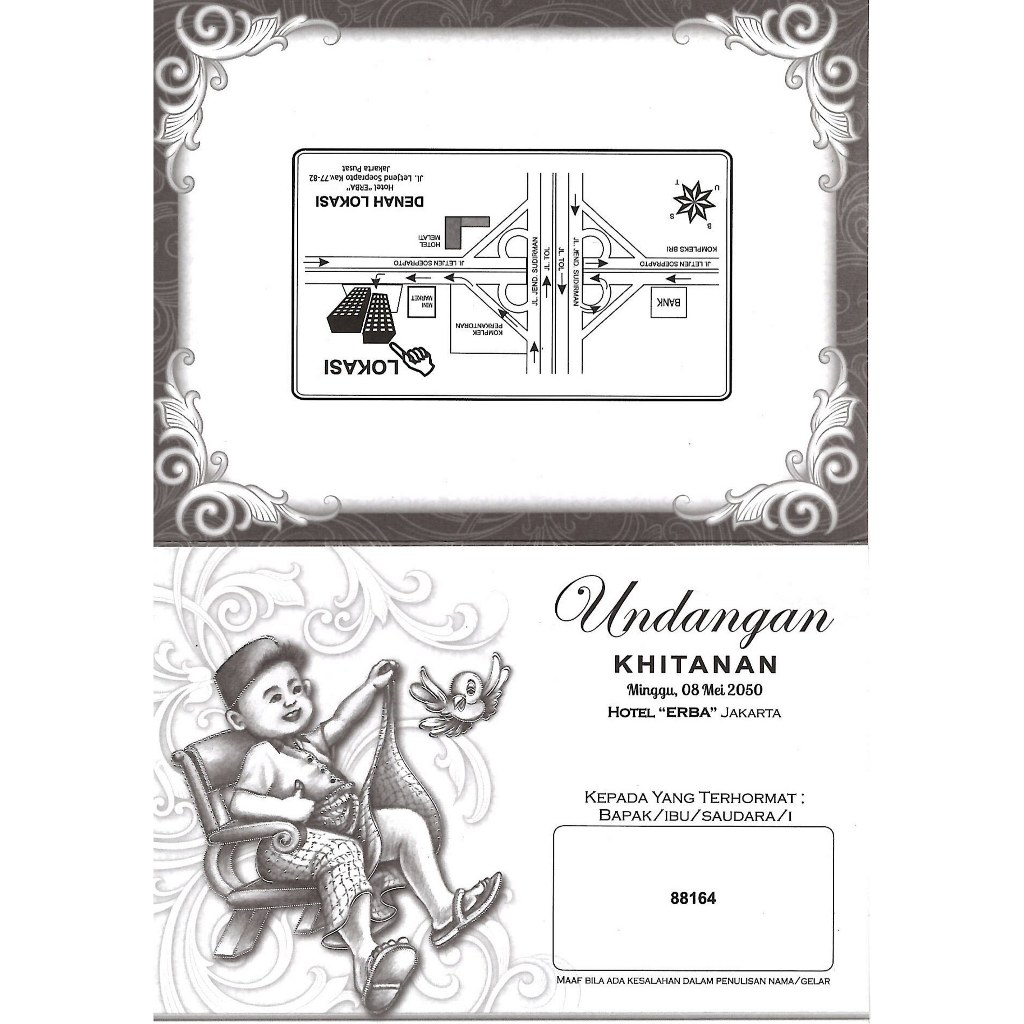 Jual UNDANGAN KHITAN / SUNAT ERBA KODE 88164 | Shopee Indonesia