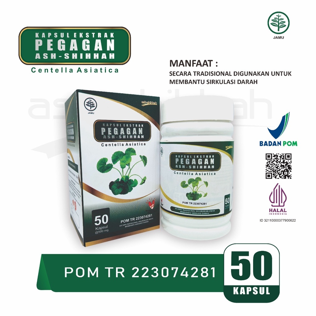 Jual (BPOM) Ekstrak Pegagan 50 Kapsul Original Ash-Shihhah | Shopee ...