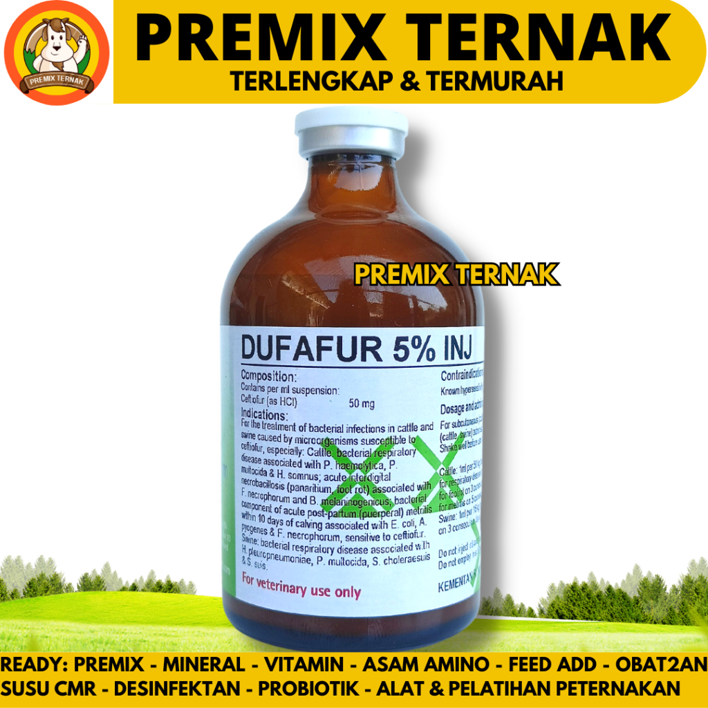 Jual DUFAFUR 5% INJ 100 ML - (CEFTIOUFUR) Obat Antibiotik Pernafasan ...