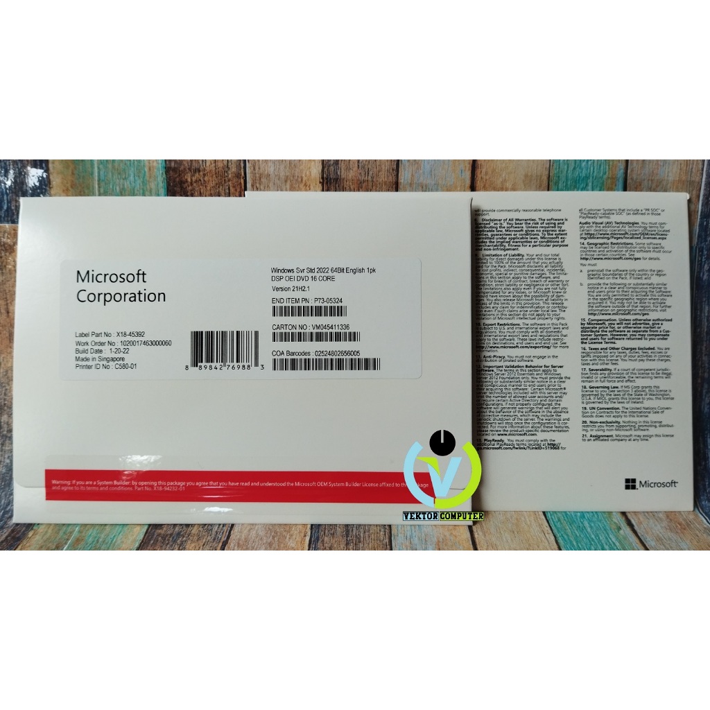 Jual Windows Server 2022 Standard 16 Core 5 CALs With COA DVD Original ...