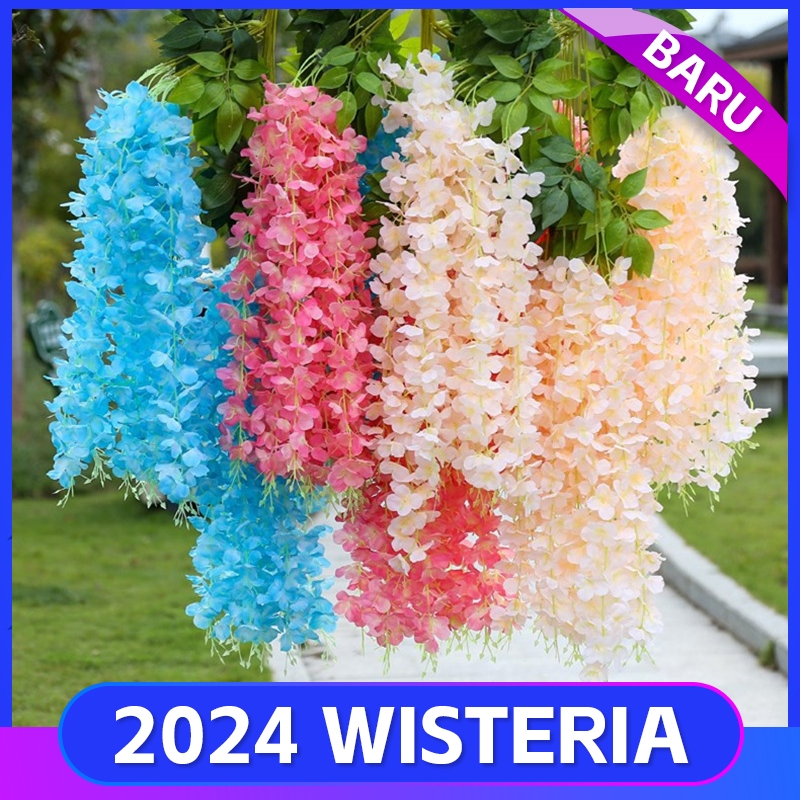 Jual 12 Buah/Lusin Bunga Gantung Wisteria Sulur Panjang 110cm Rambat ...