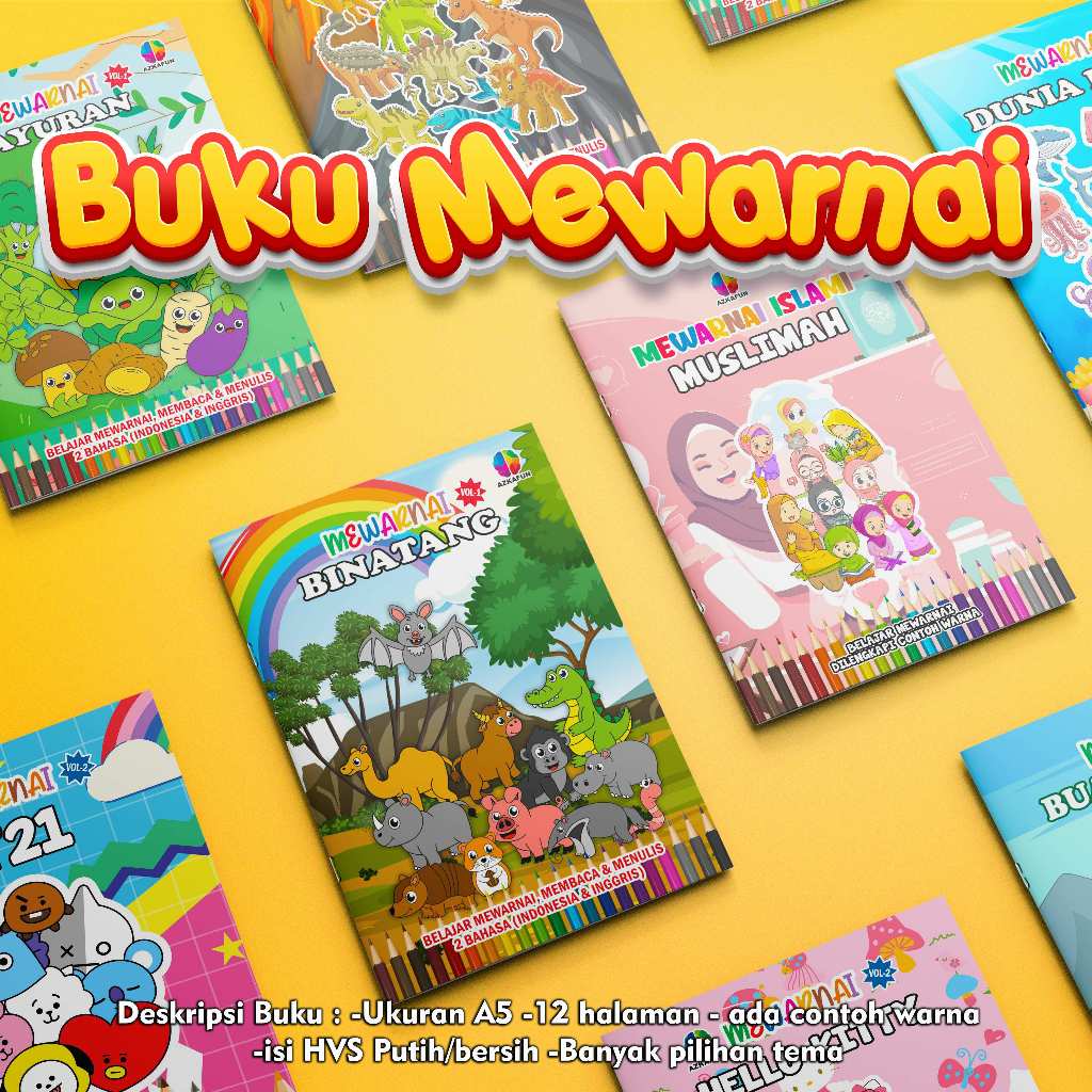 Jual BUKU MEWARNAI ANAK VOL 1 Full colour - buku mewarnai Full colour ...