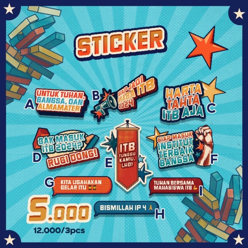 Jual STICKER CAMABA ITB/STICKER MEME ITB/STICKER SEMANGAT MASUK ITB/STICKER MABA ITB/STICKER ...