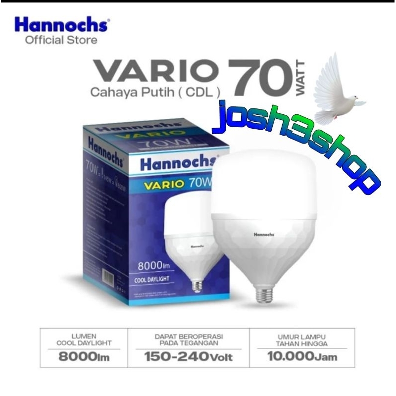 Jual Hannochs Lampu Bohlam LED Vario 70 Watt Cahaya Putih | Shopee ...