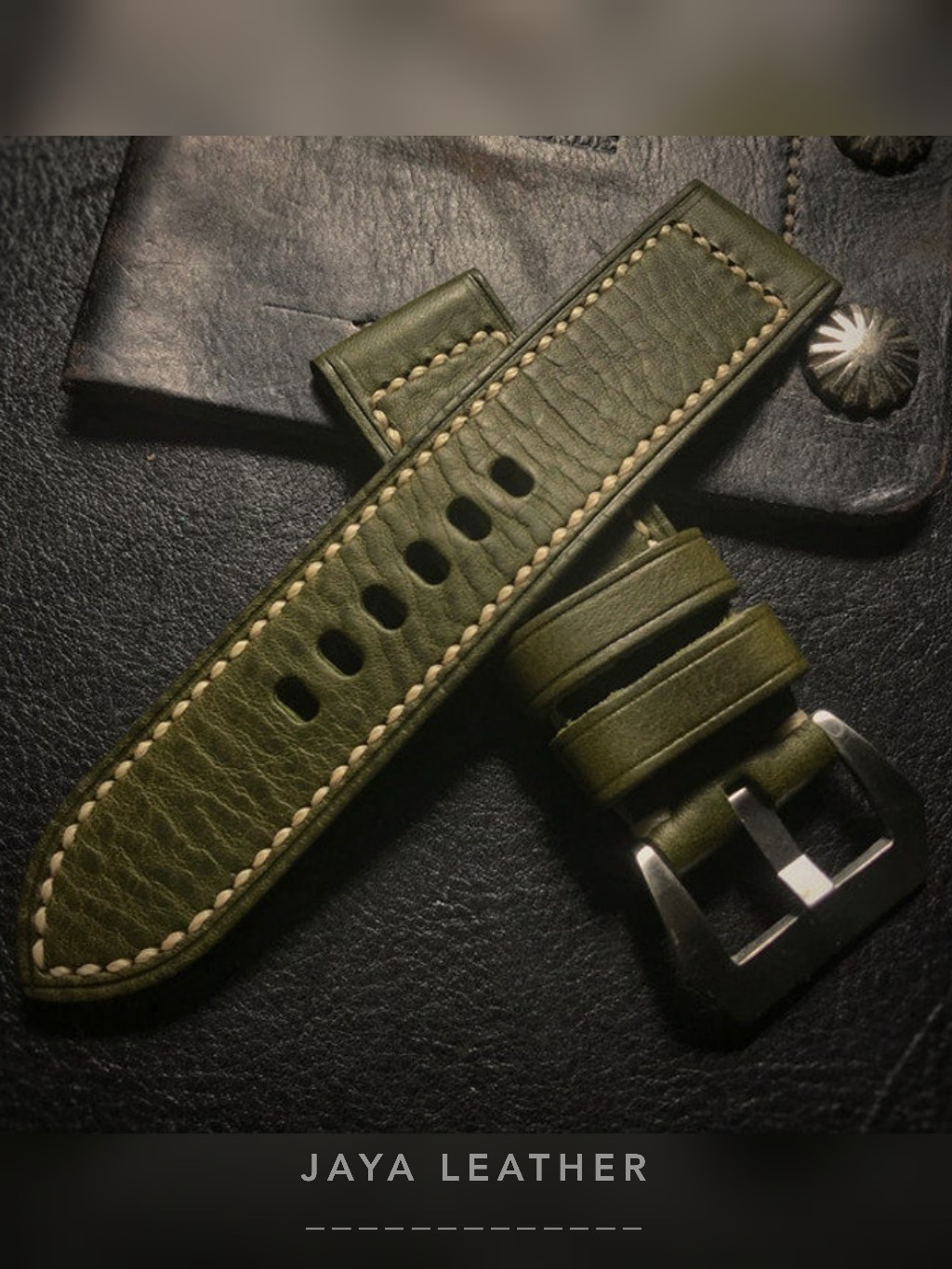 Jual JAYA LEATHER tali jam kulit asli pria wanita unisex ukuran 16,18 ...