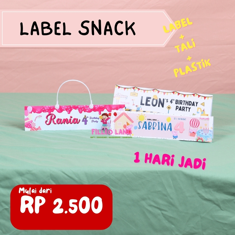 Jual Label Snack Custom Plastik Ulang tahun 20x30 Snack Plastik isi ...
