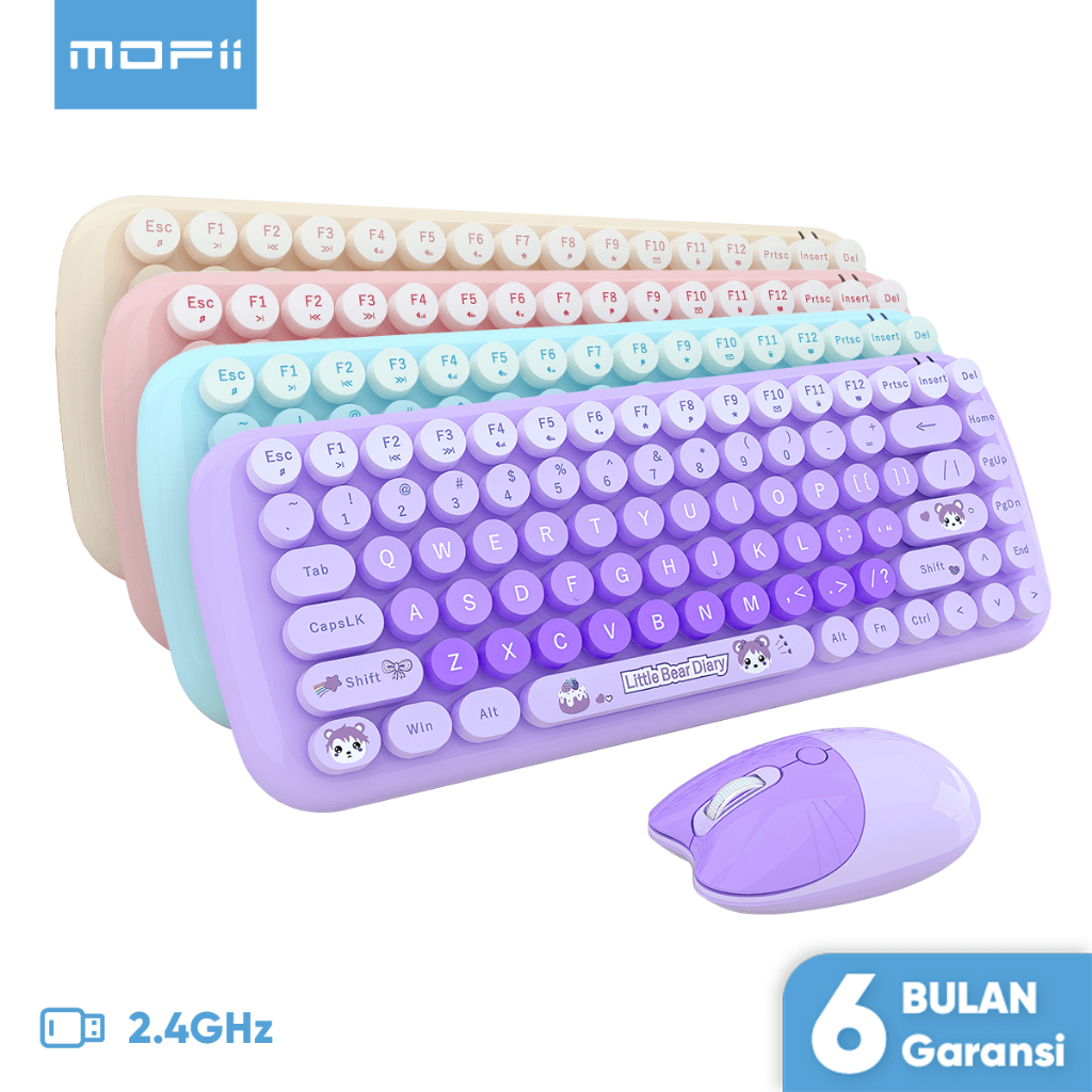 Jual MOFii Keyboard Wireless Dan Mouse Wireless Set Little Bear Candy ...