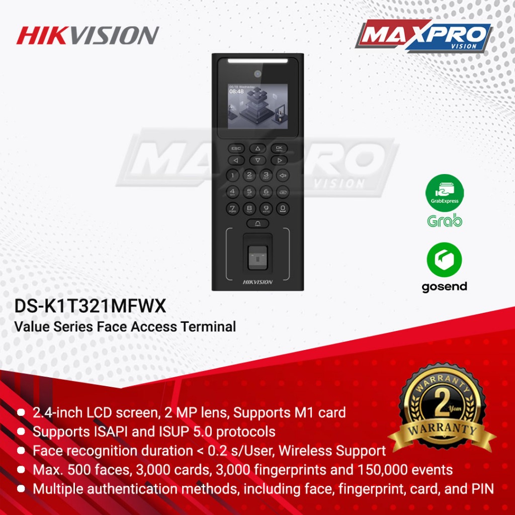 Jual DS-K1T321MFWX - HIKVISION ACCESS CONTROL SUPPORT WIRELESS | Shopee Indonesia