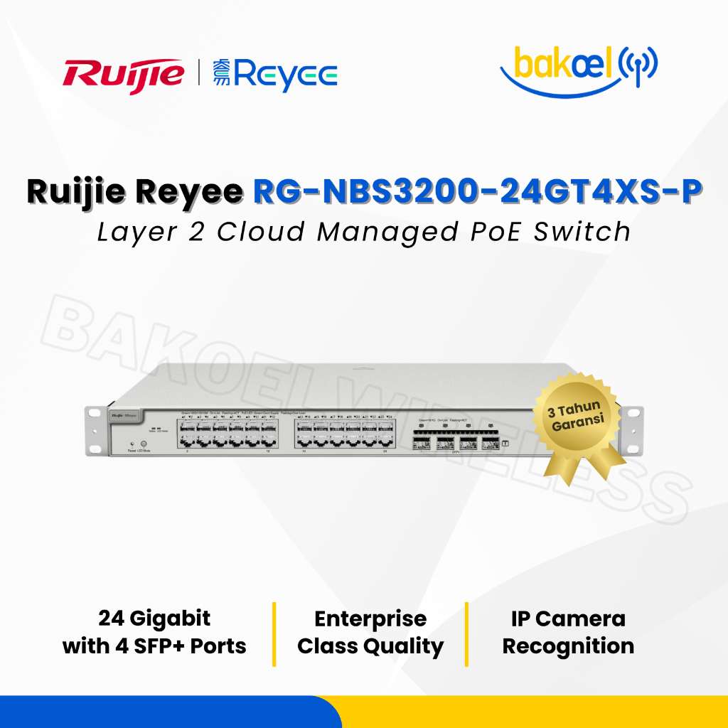 Jual Ruijie Reyee RG-NBS3200-24GT4XS-P 24 Port Managed Cloud PoE Switch | Shopee Indonesia