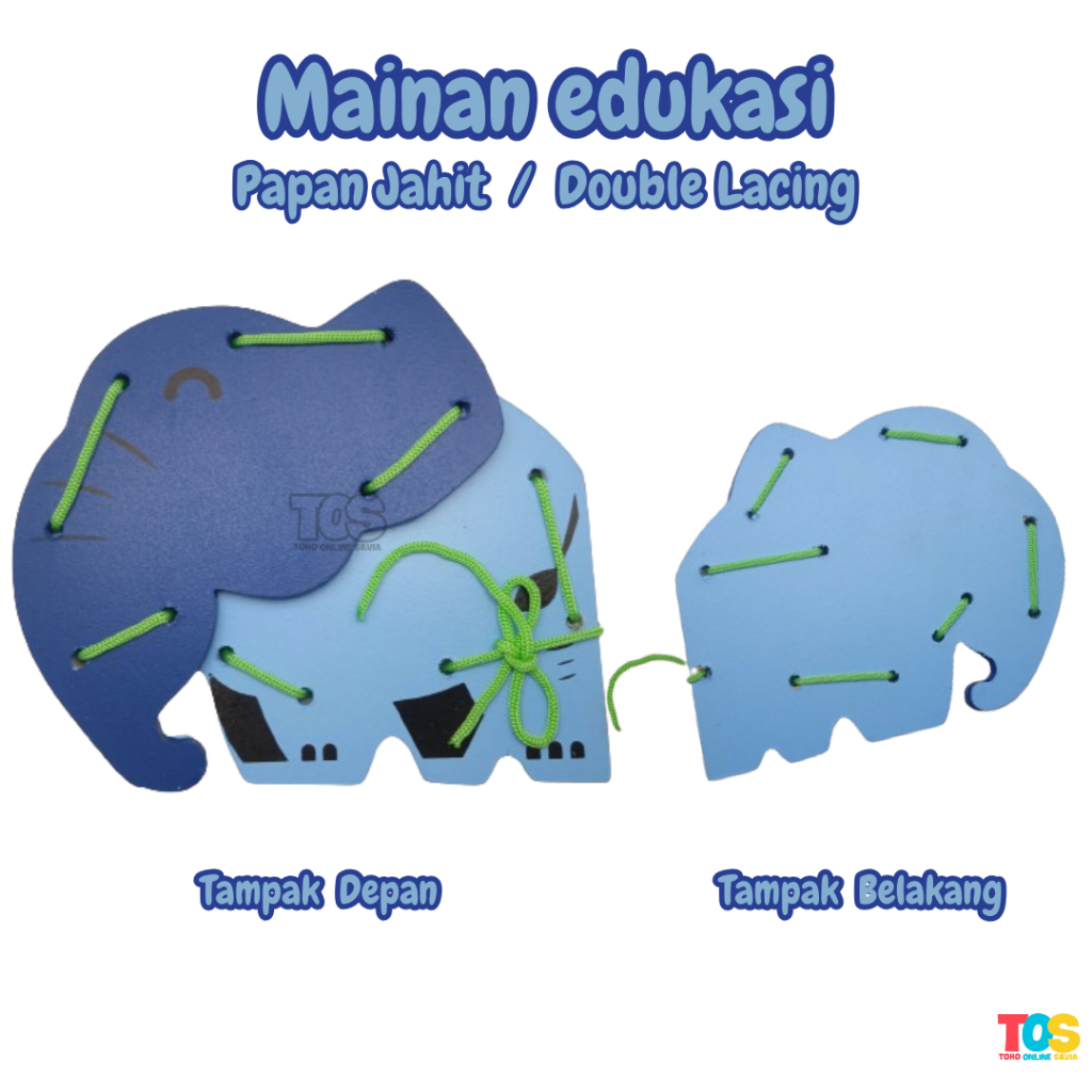 Jual Mainan edukasi papan jahit kayu MDF menjahit lacing baju dress ...