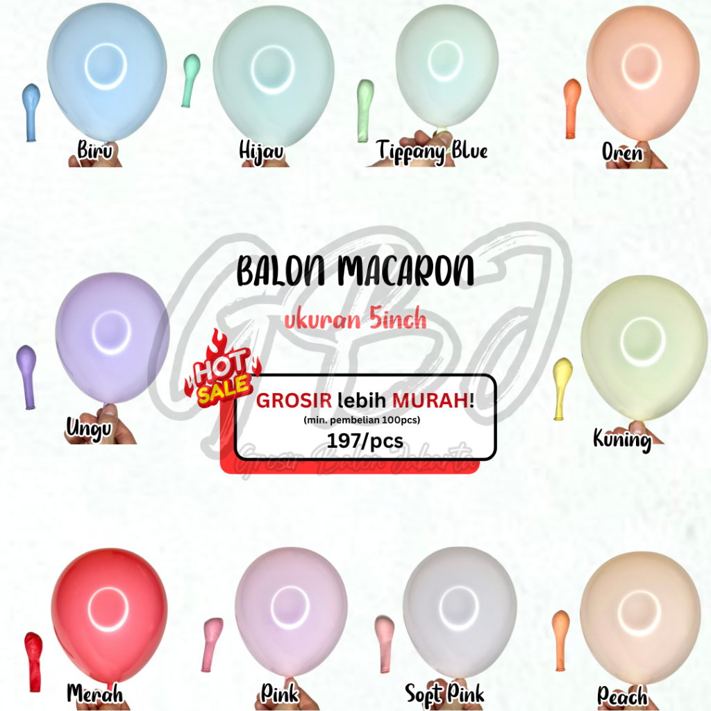 Jual (SATUAN) Balon MACARON / PASTEL Latex - 5 inch | Shopee Indonesia