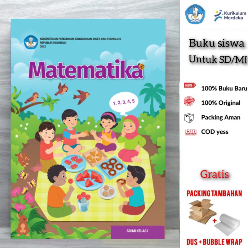Jual Buku paket siswa Matematika non lisensi untuk SD/MI Kelas 1 Kurikulum Merdeka ...