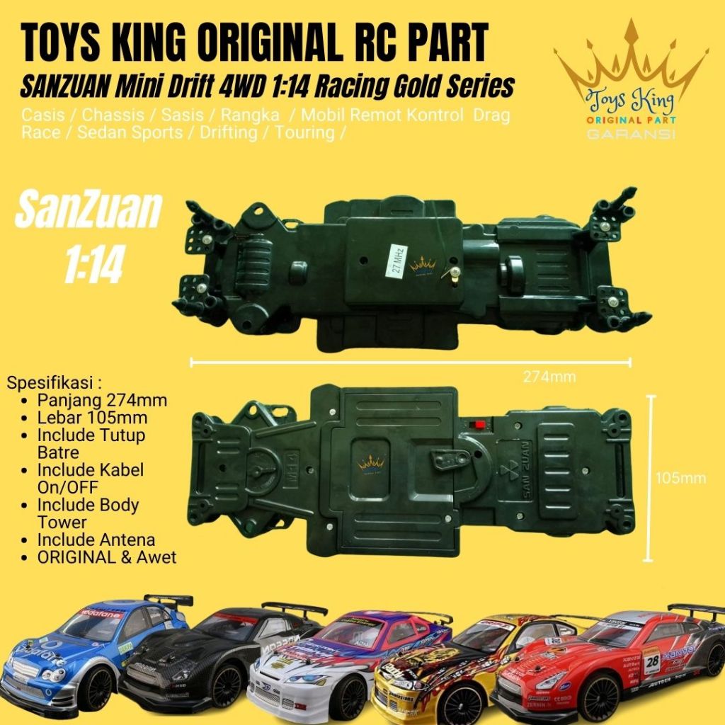 Jual Cassis / Chasis / Sasis / Rangka RC Car SANZUAN Mini Drift 4WD 1: ...