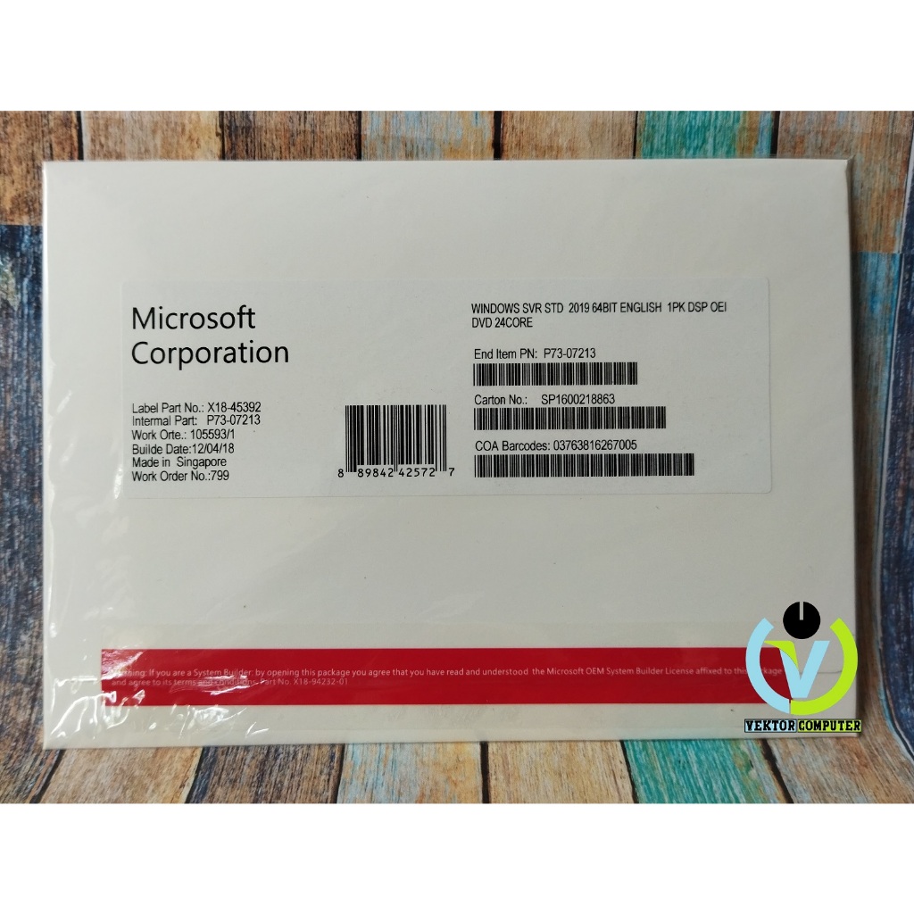Jual Windows Server 2019 Standard 24 Core 5 CALs With COA DVD Original ...