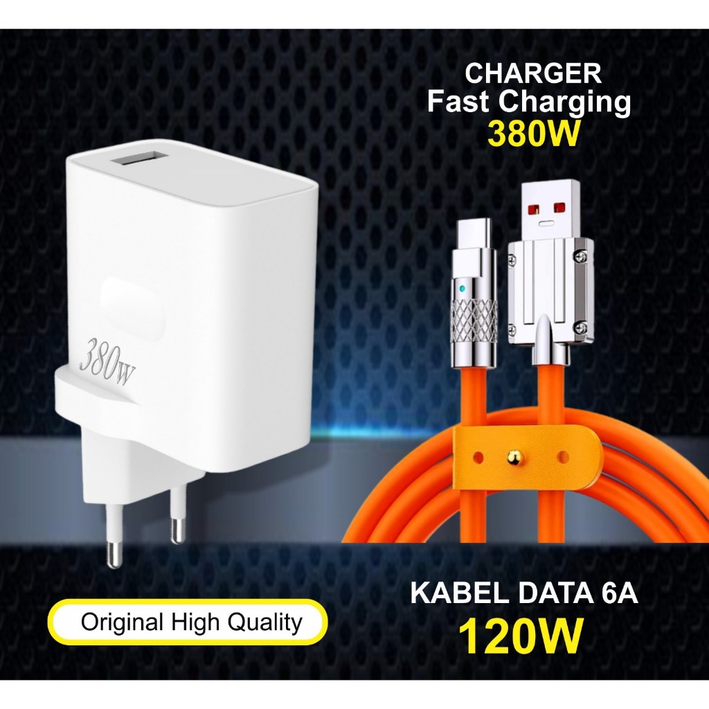 Jual Charger 380W + Kabel Data 120W Fast Charging / Pengisian Daya ...
