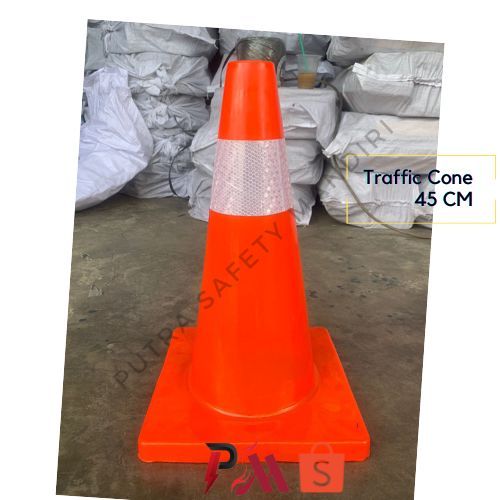 Jual TRAFFIC CONE KERUCUT BATAS JALAN 45 CM RUBBER ORANGE SCOTLIGHT SAFETY LALU LINTAS PARKIR ...