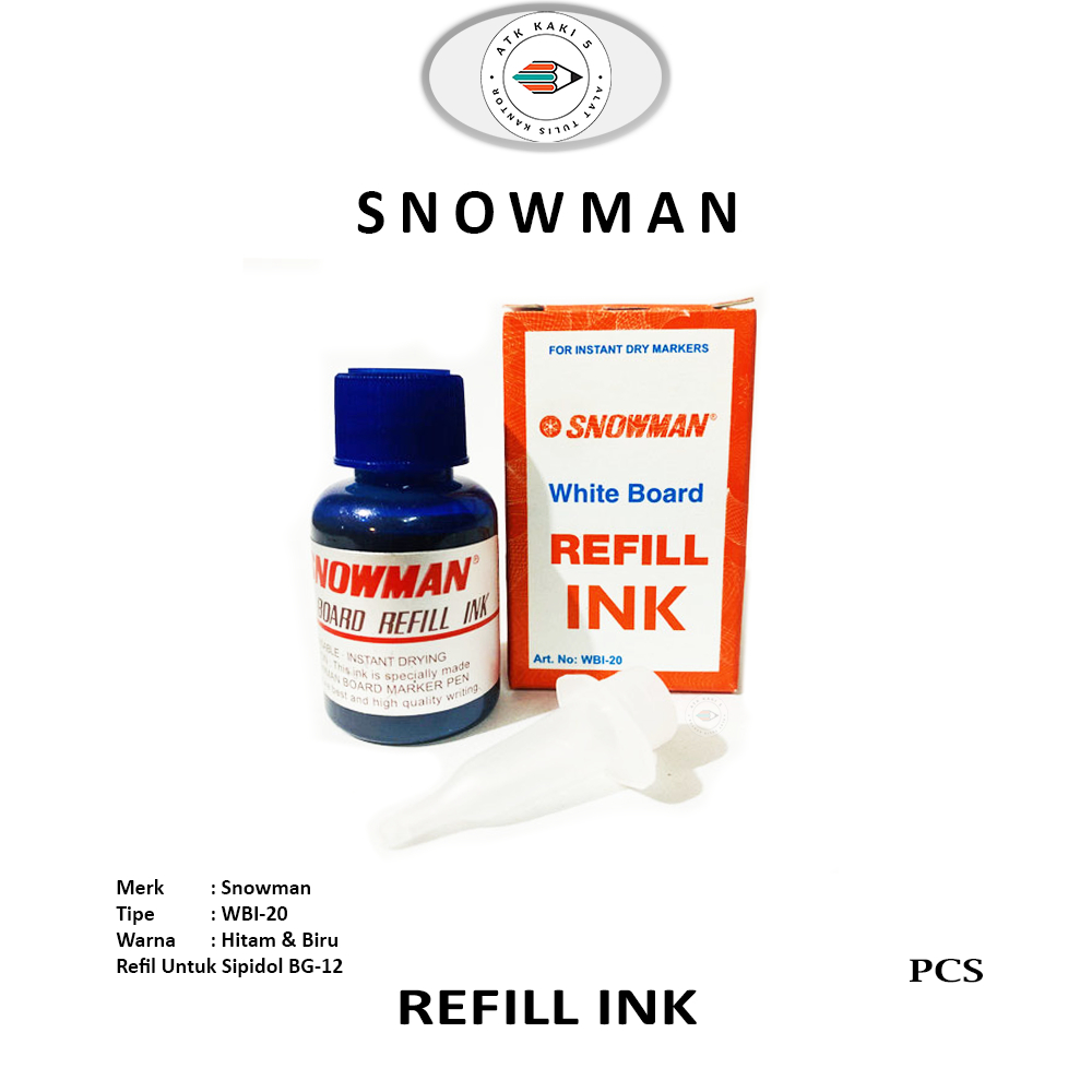 Jual Snowman - Refill Ink Isi Tinta Spidol Whiteboard - Pcs | Shopee ...
