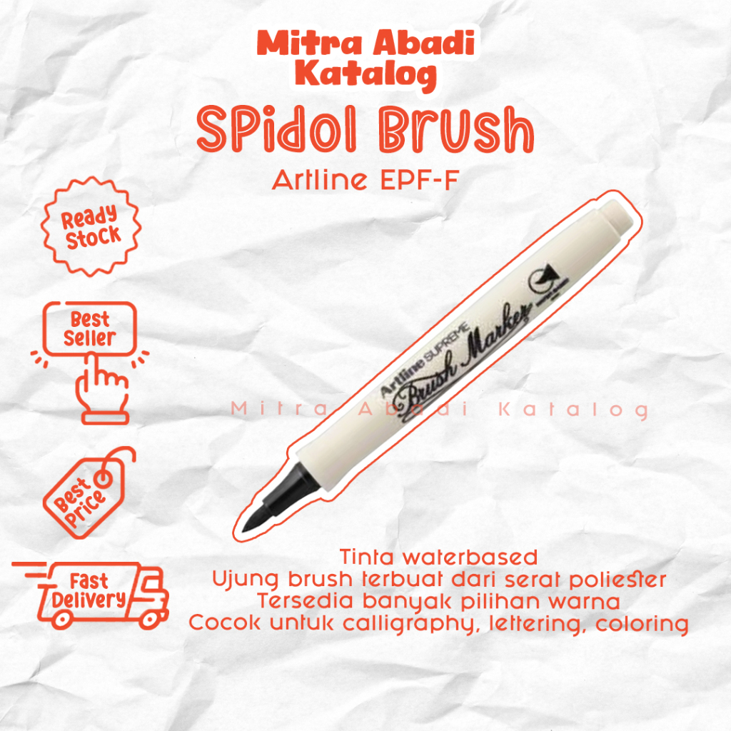 Jual (1 PCS) SPIDOL BRUSH ARTLINE EPF-F / SUPREME BRUSH PEN MARKER EPFF ...