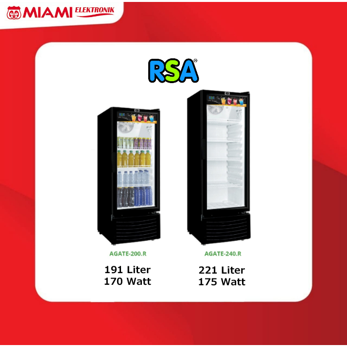 Jual RSA AGATE-240R / AGATE240R Display Chiller 4 Rak Showcase Cooler ...