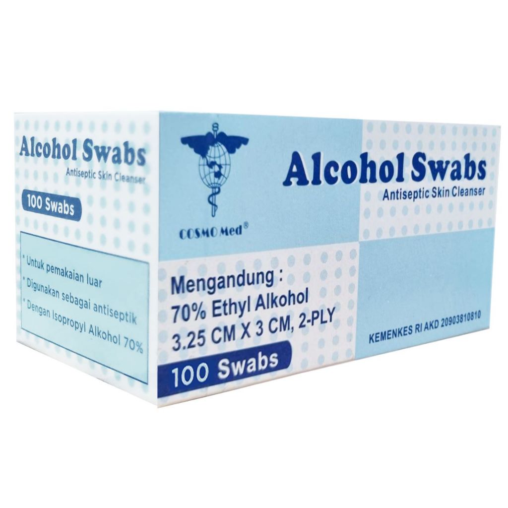 Jual ALKOHOL SWAB COSMOMED ISI 100 - ALCOHOL SWAB - TISSUE SWAB ...