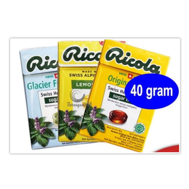 Jual Ricola Sugar Free Candy 40 gr Permen Bebas Gula | Shopee Indonesia