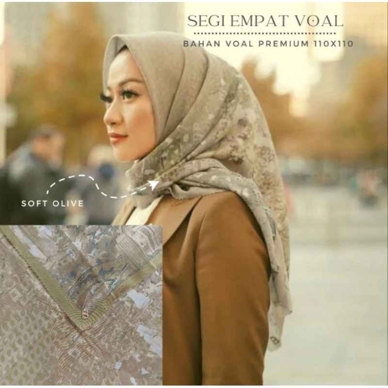 Jual jilbab segiempat hijab segi empat motif Voal buttonscarves | Shopee Indonesia