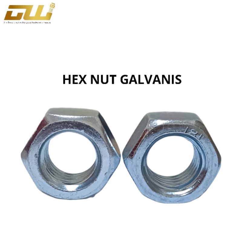 Jual Mur / Hex Nut M24 Galvanis Putih Hitam Pitch 3,0 Kunci 36 | Shopee Indonesia