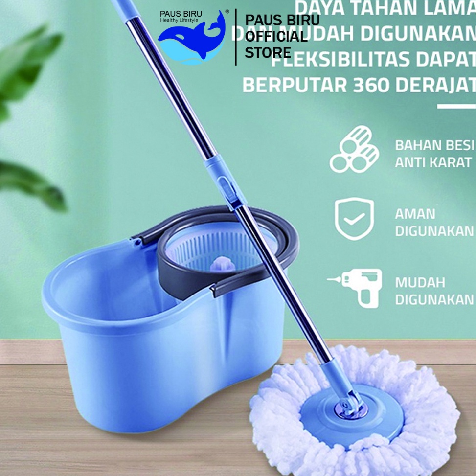 Jual ART T83P Paus Biru Set Alat Pel Lantai Stainless Super Mop Dengan ...