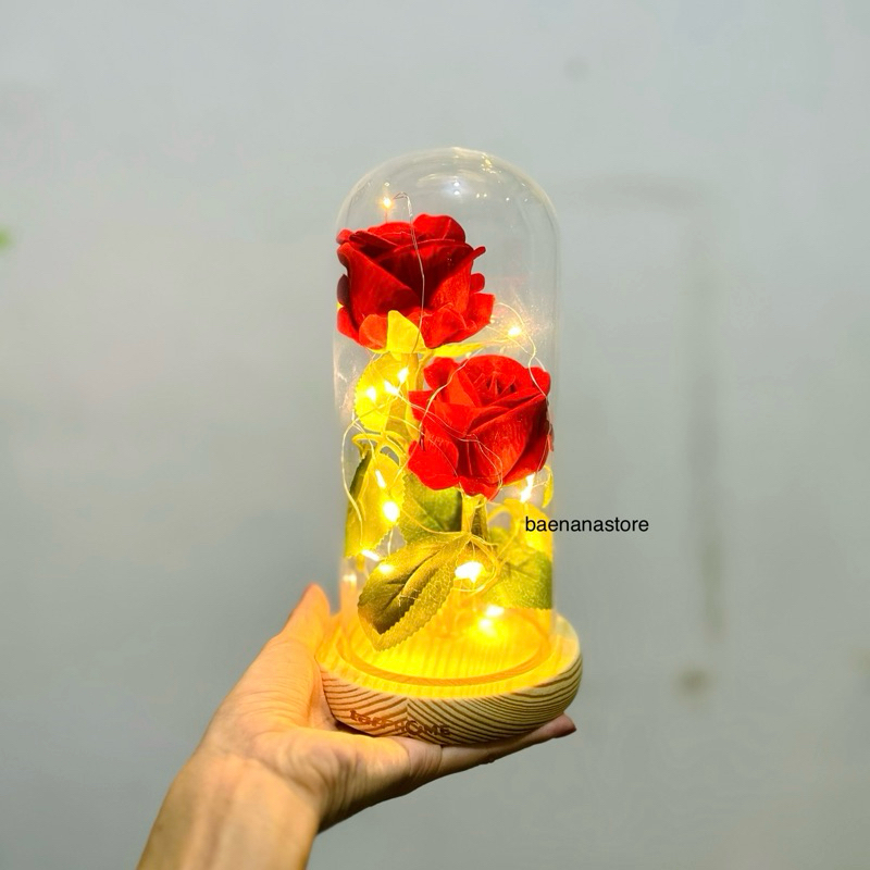 Jual Bunga mawar lampu hias - gift anniversary birthday - rose led ...