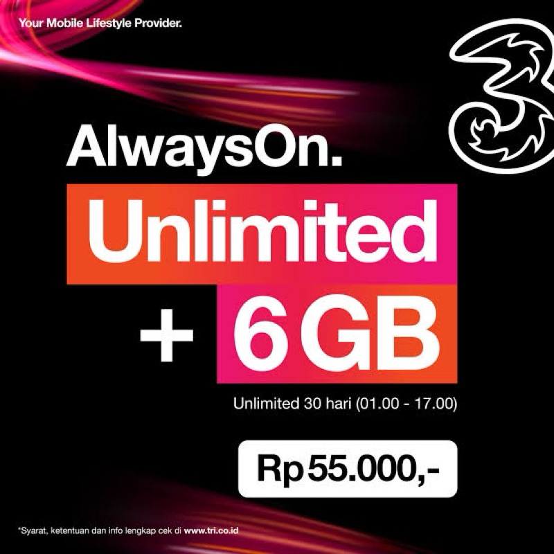 Jual Paket Data Kuota 3 Tri Aon 6Gb | Shopee Indonesia