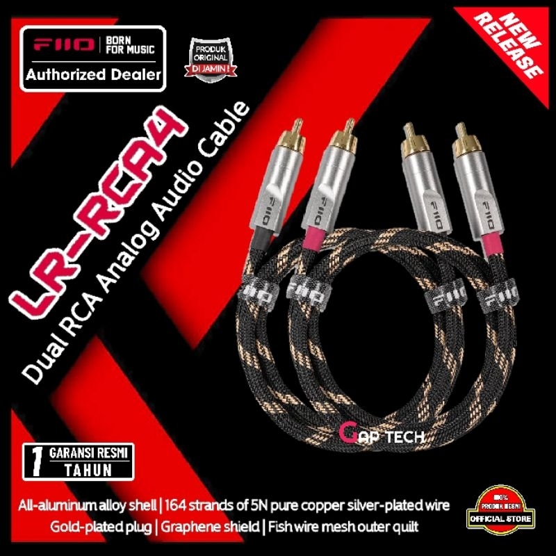 Jual Fiio LR-RCA4 / LR RCA4 / LR RCA 4 Dual RCA Analog Audio Cable ...