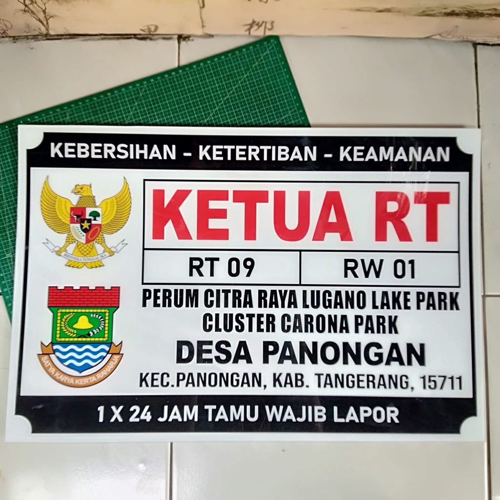 Jual Papan Nama Ketua RT / RW, Kepala Dusun/Desa Ukuran 40 x 60 cm ...
