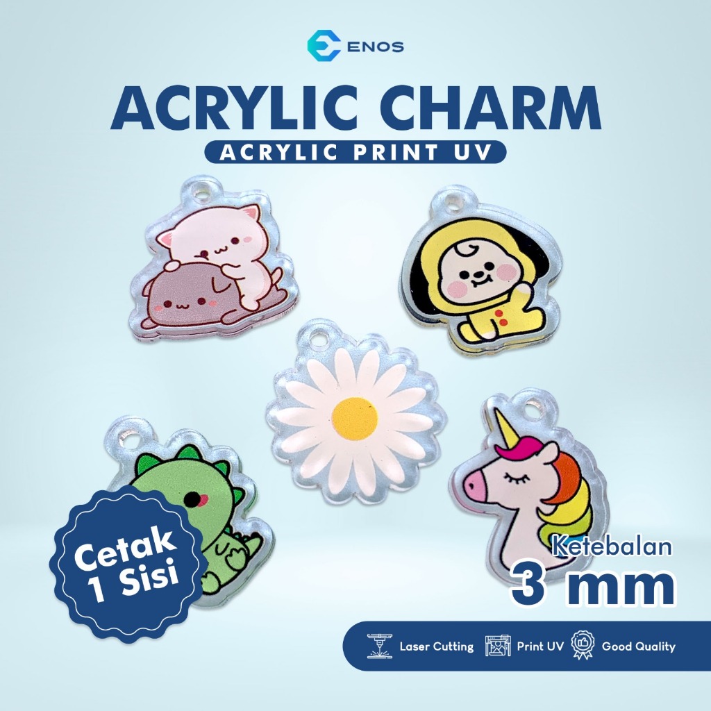 Jual CHARM CUSTOM AKRILIK 3MM / BANDUL GELANG SAJA / AKSESORIS / BAHAN ...