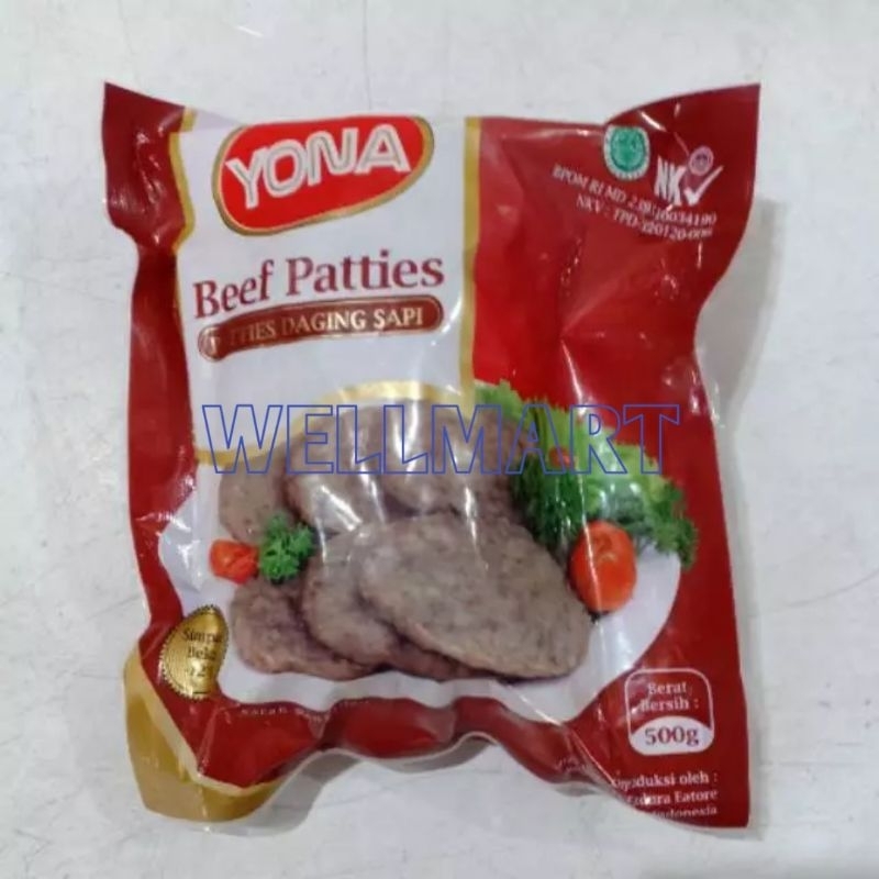 Jual Yona Beef Patties 500gr Patties Daging Sapi Halal | Shopee Indonesia