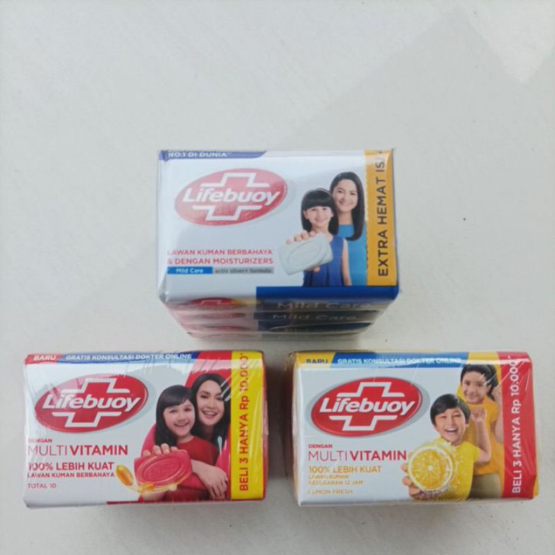 Jual sabun mandi batang lifebuoy 70 gr isi 3 pcs murah meriah | Shopee ...