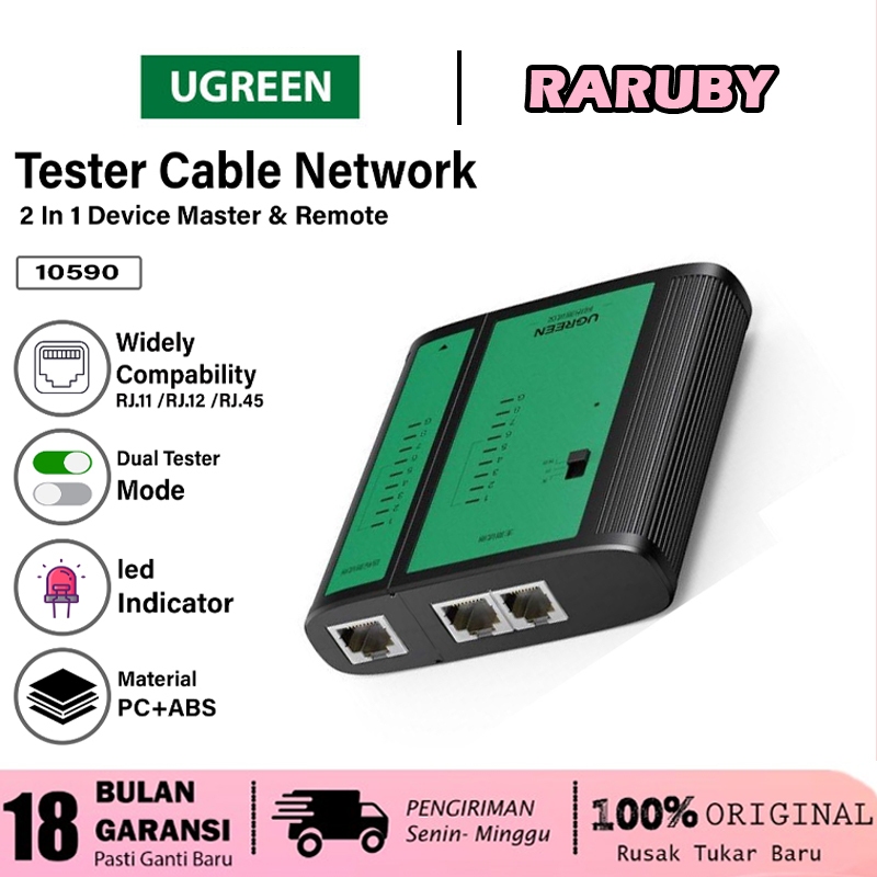 Jual Ugreen LAN Cable Tester Alat Penguji Konektor RJ45+RJ11 Kabel ...